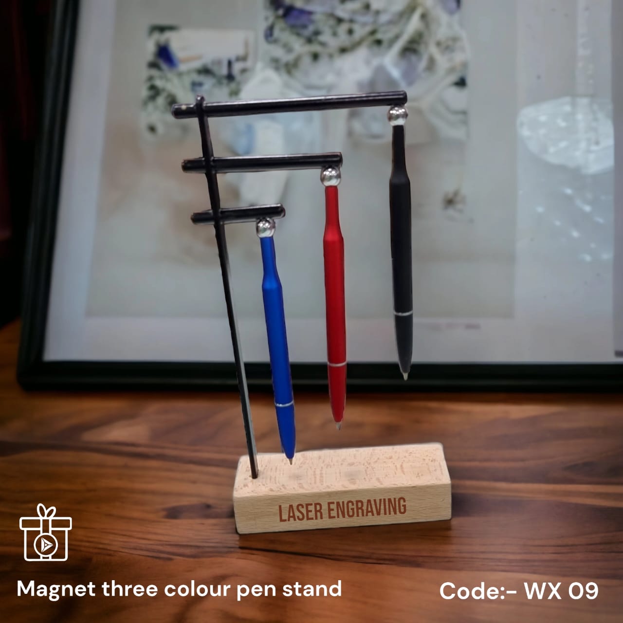 Premium 3-Color Magnetic Pen Stand | Luxury Corporate Desk Gift with ...