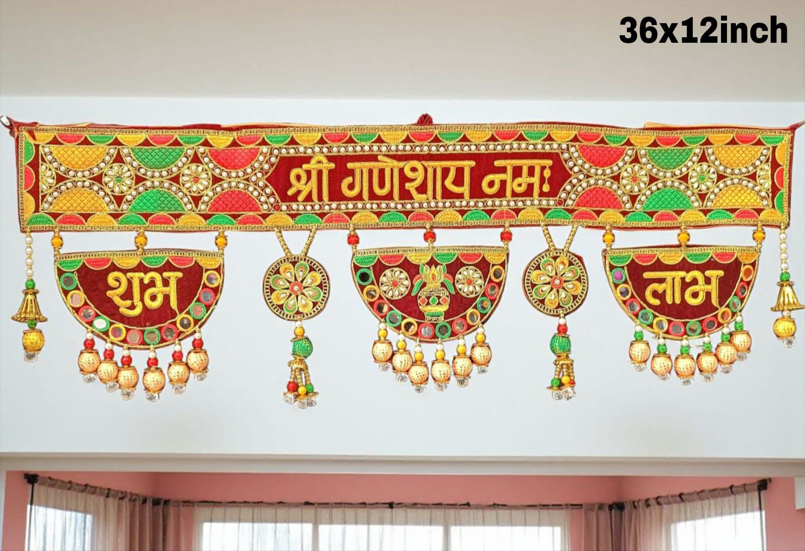 Shree Ganeshay Namah Subh Labh Toran (36x12 Inch) | Traditional Festive ...